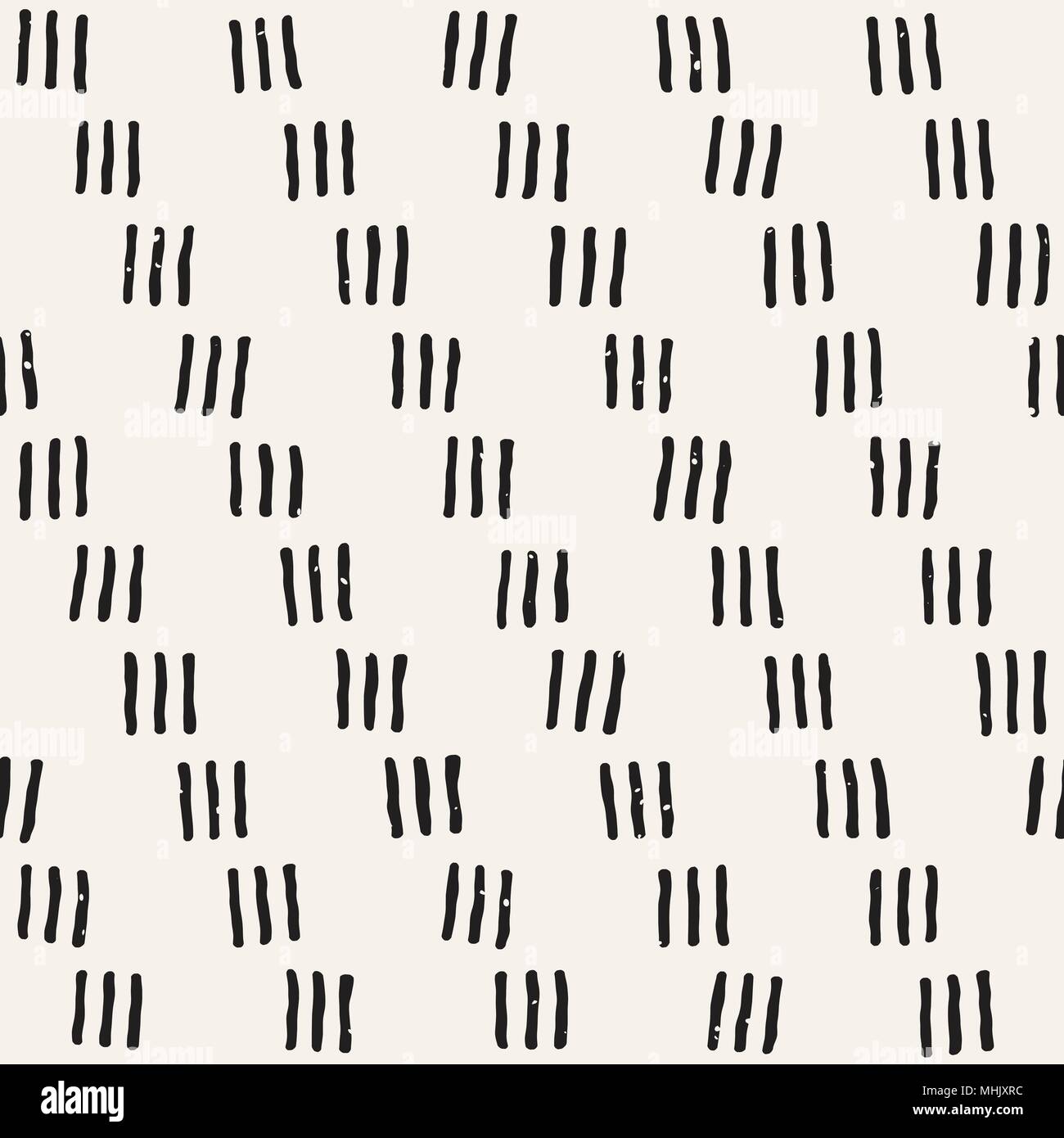 Hand drawn lines seamless grungy pattern. Abstract geometric repeating ...