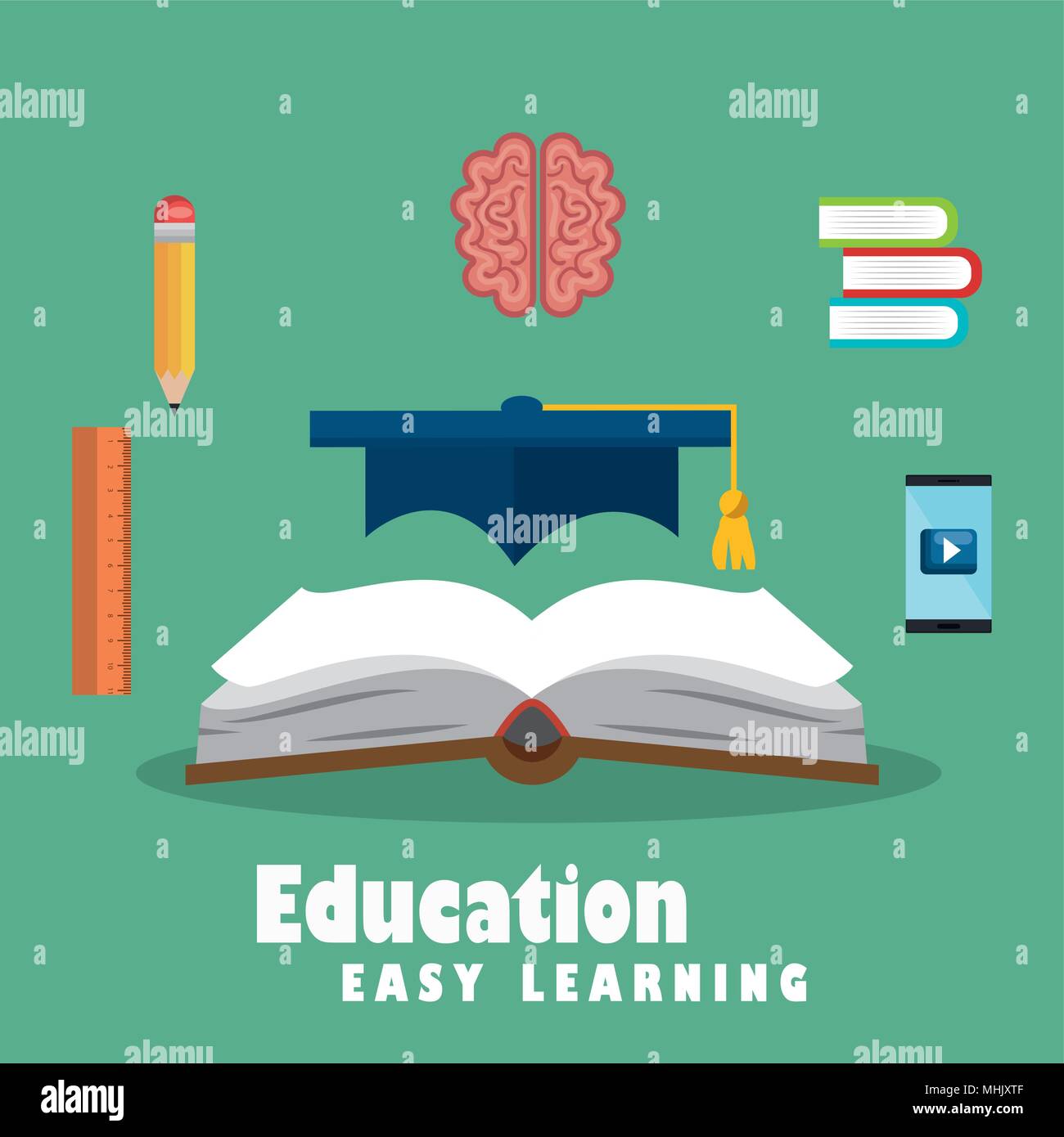 education easy learning set icons Stock Vector Image & Art - Alamy