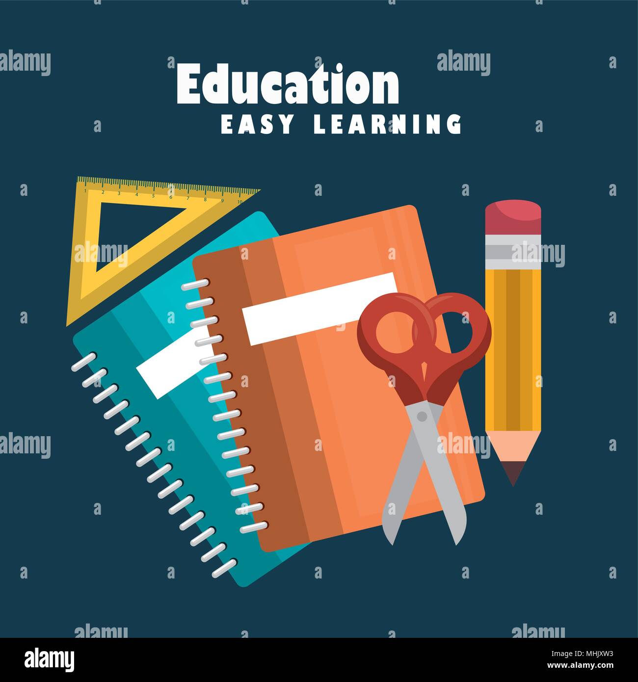 education easy learning set icons Stock Vector Image & Art - Alamy