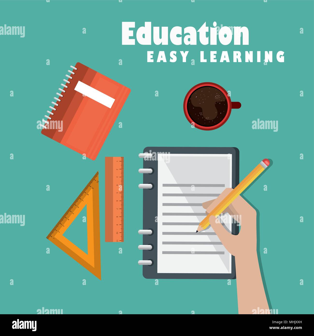 education easy learning set icons Stock Vector Image & Art - Alamy