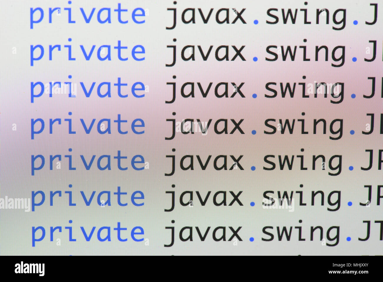Real Java code developing screen. Programing workflow abstract ...
