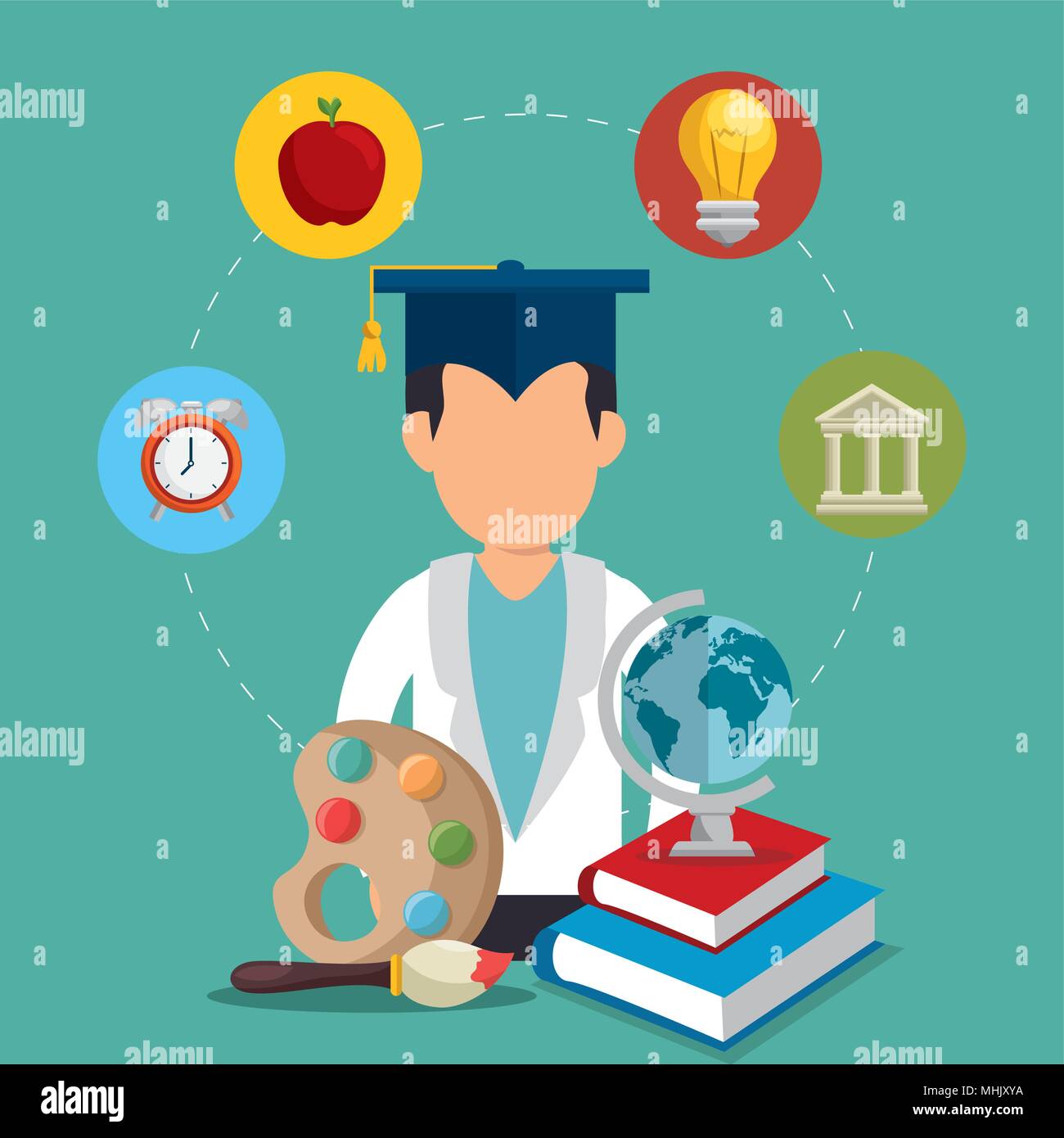 education easy learning set icons Stock Vector Image & Art - Alamy