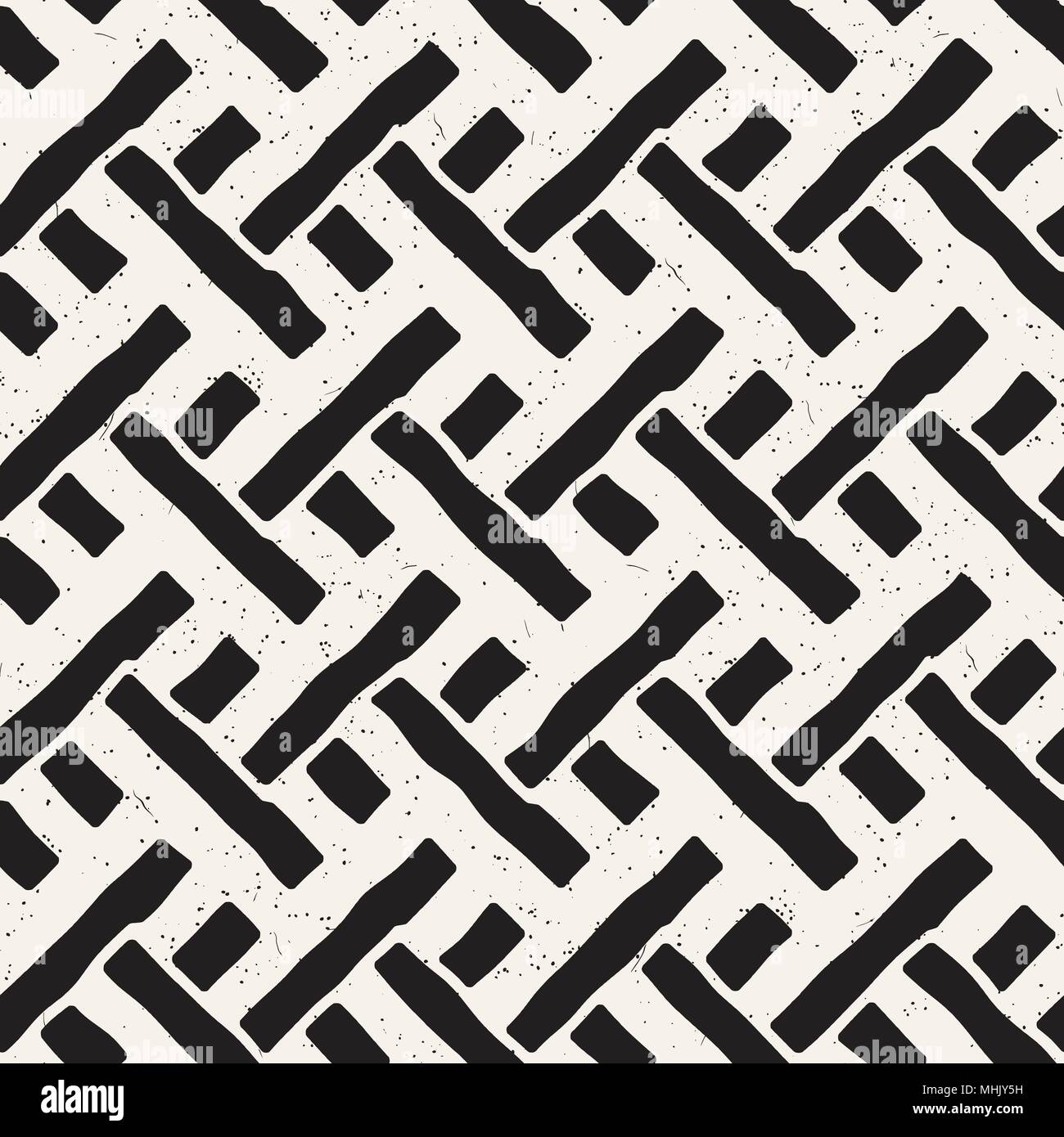 Hand drawn seamless repeating pattern with lines tiling. Grungy ...