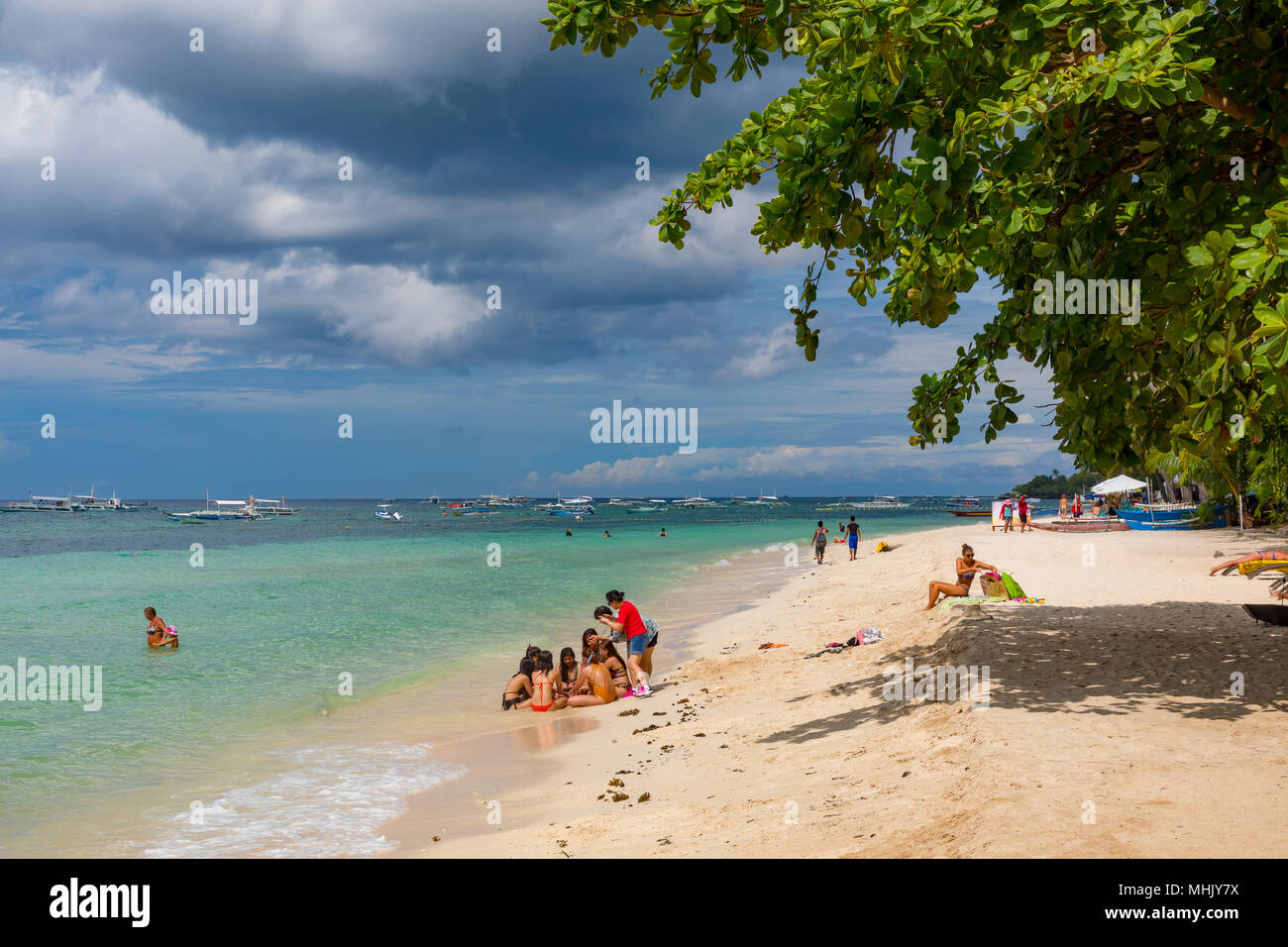 Alona Beach Bohol Philippines April 20, 2018 Alona Beach Stock Photo ...