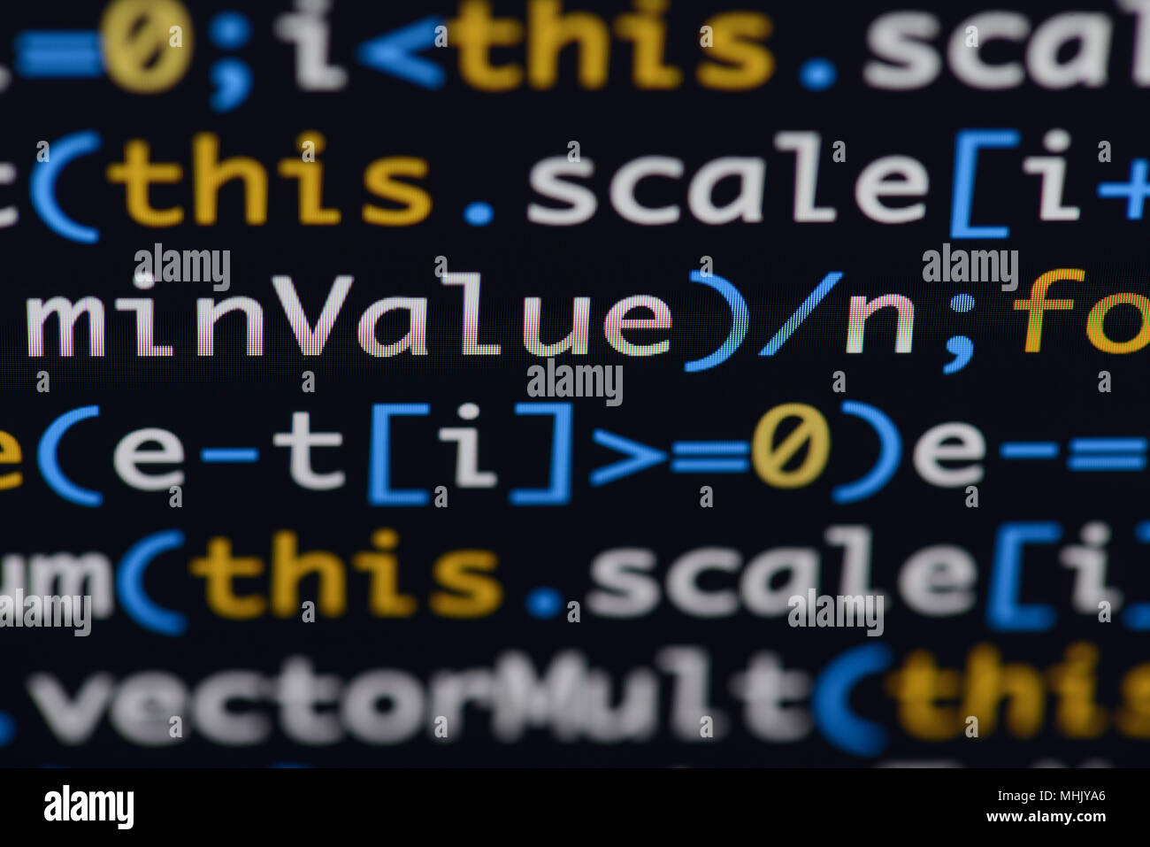 Real Java Script Code Developing Screen Programing Workflow Abstract