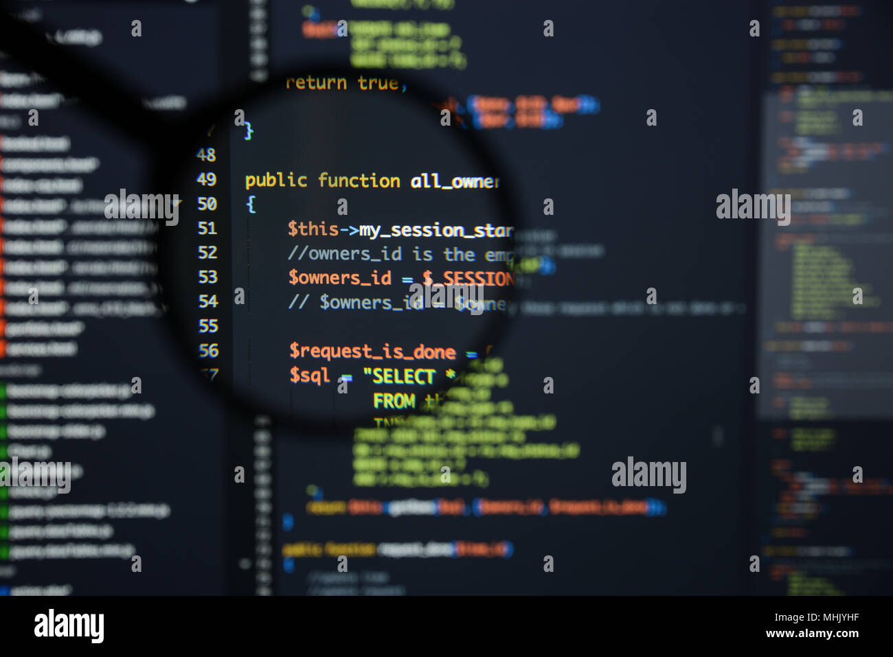 Real Php Code Developing Screen Programing Workflow Abstract Algorithm Concept Lines Of Php