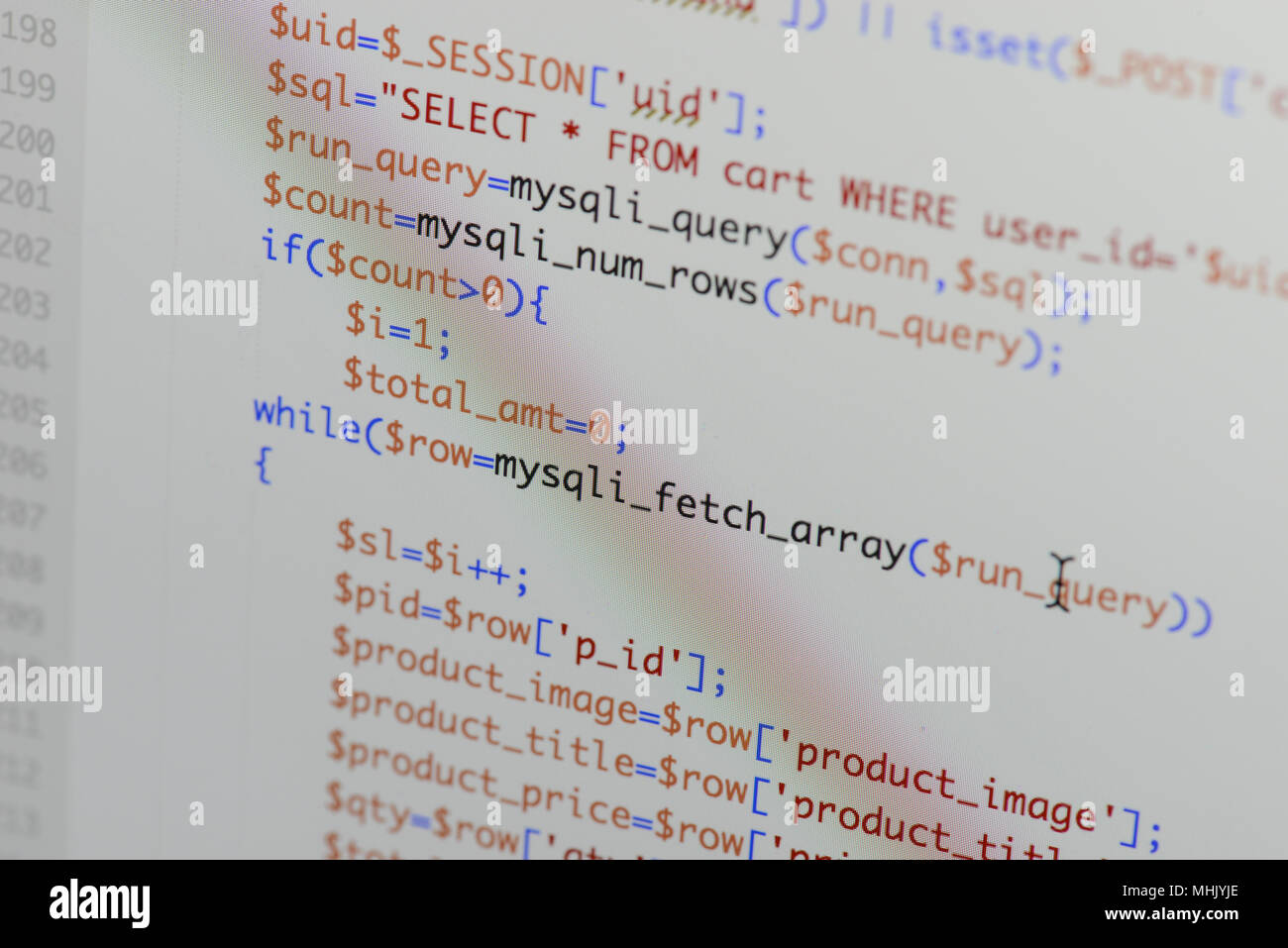 Real Php Code Developing Screen Programing Workflow Abstract Algorithm Concept Lines Of Php