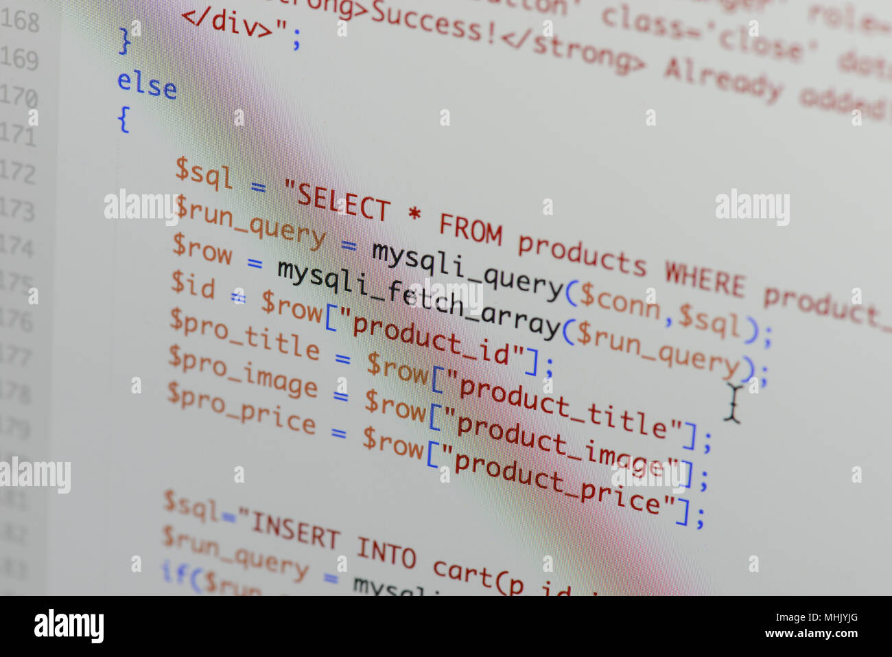 Real Php code developing screen. Programing workflow abstract algorithm ... Real Php code developing screen. Programing workflow abstract algorithm ...