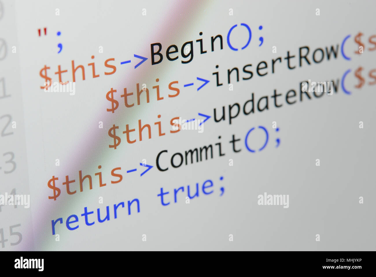 Real Php code developing screen. Programing workflow abstract algorithm ...