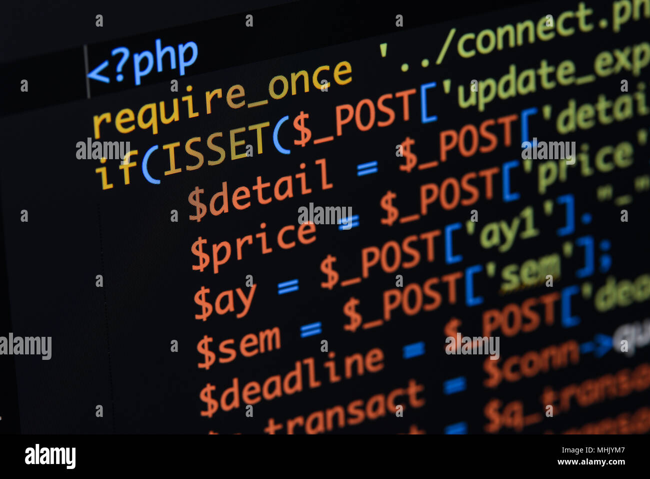 Real Php Code Developing Screen Programing Workflow Abstract Algorithm Concept Lines Of Php