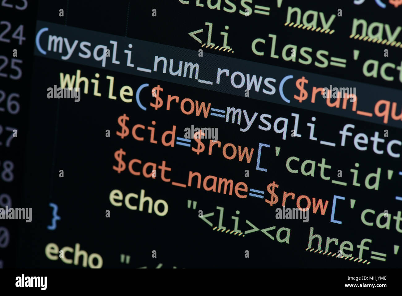 Real Php Code Developing Screen Programing Workflow Abstract Algorithm Concept Lines Of Php