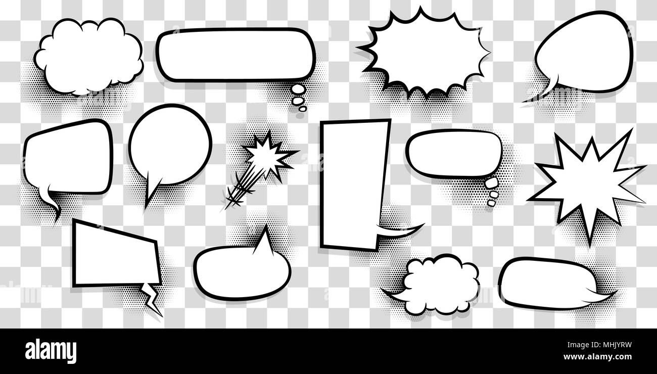 Big Set Empty Speech Bubble Comic Text Stock Vector Image And Art Alamy