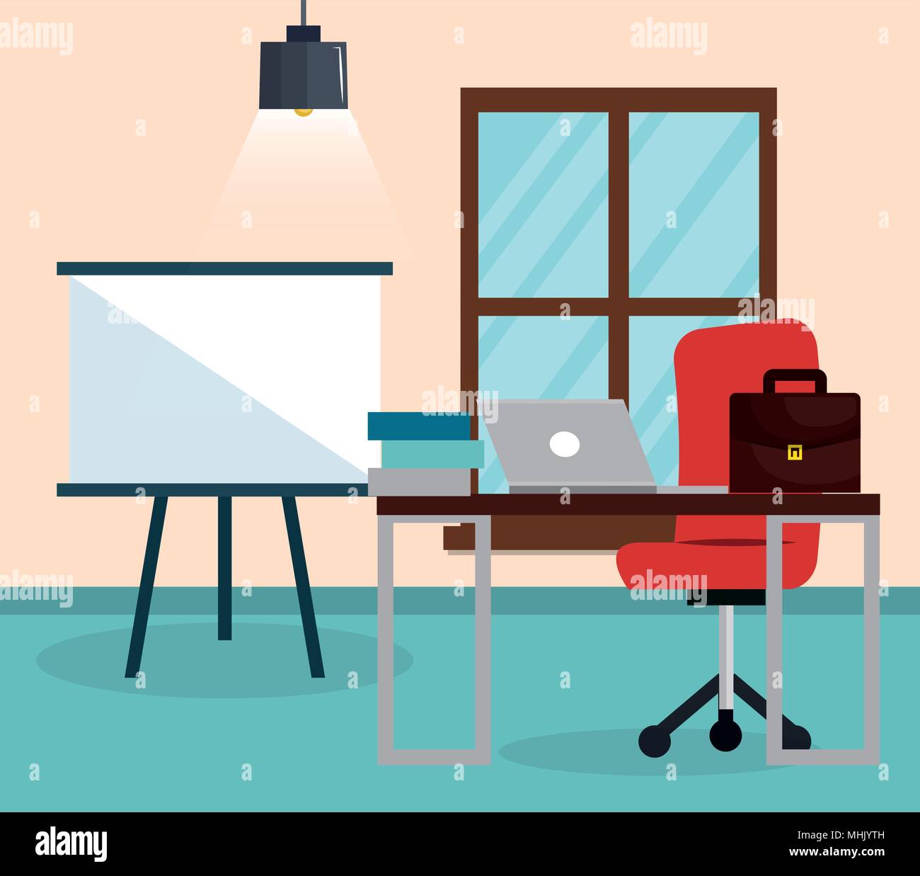office workplace scene icon Stock Vector Image & Art - Alamy
