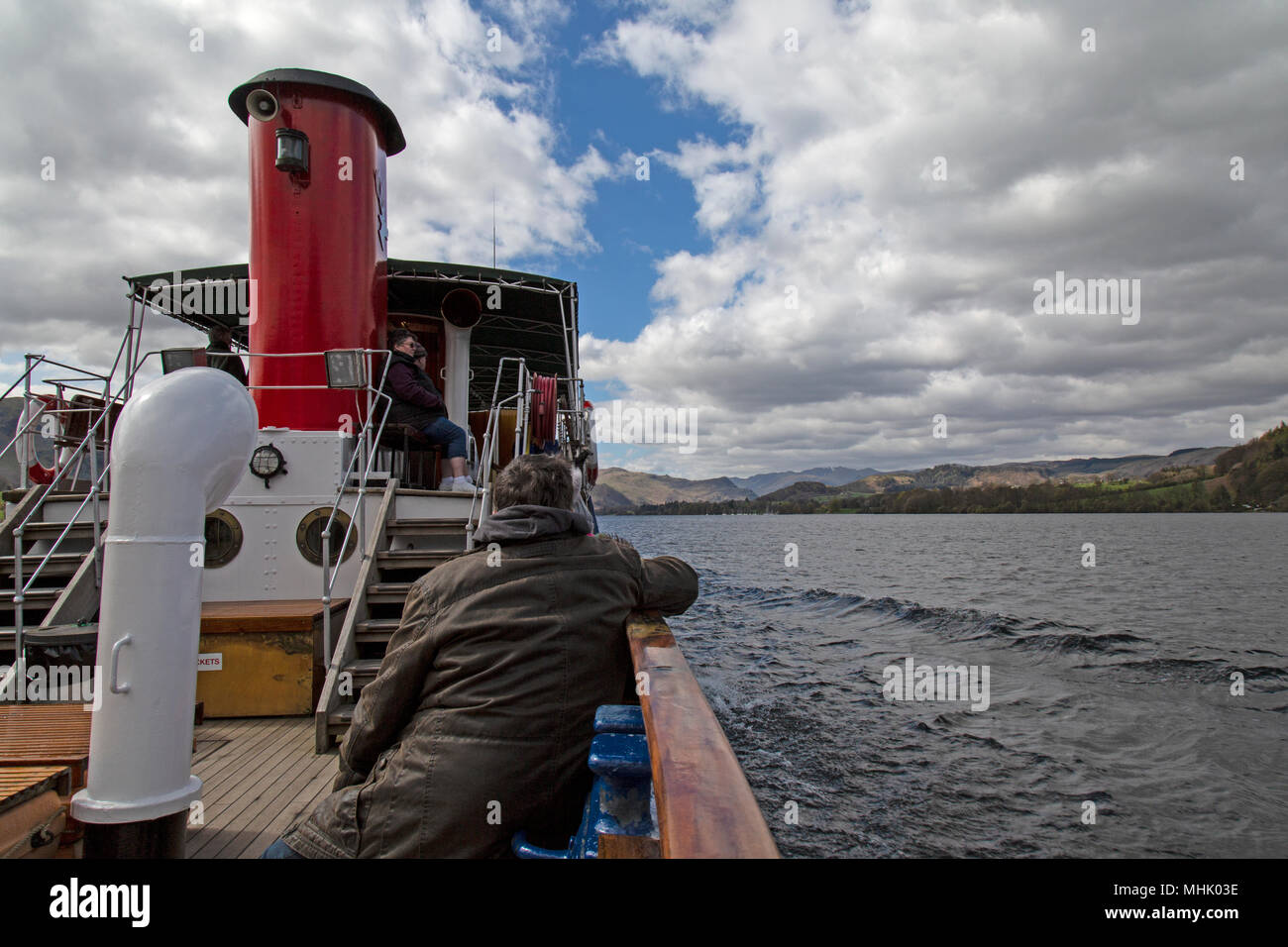 Passenger aboard the MV Raven, an Ullswater steamer, enjoying the view ...