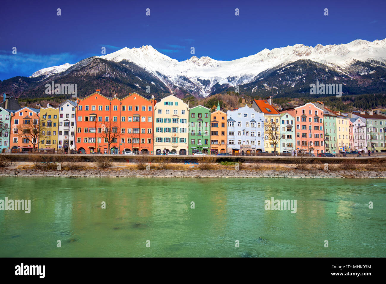 INNSBRUCK, AUSTRIA - March 11, 2017 - City scape in Innsbruck city ...