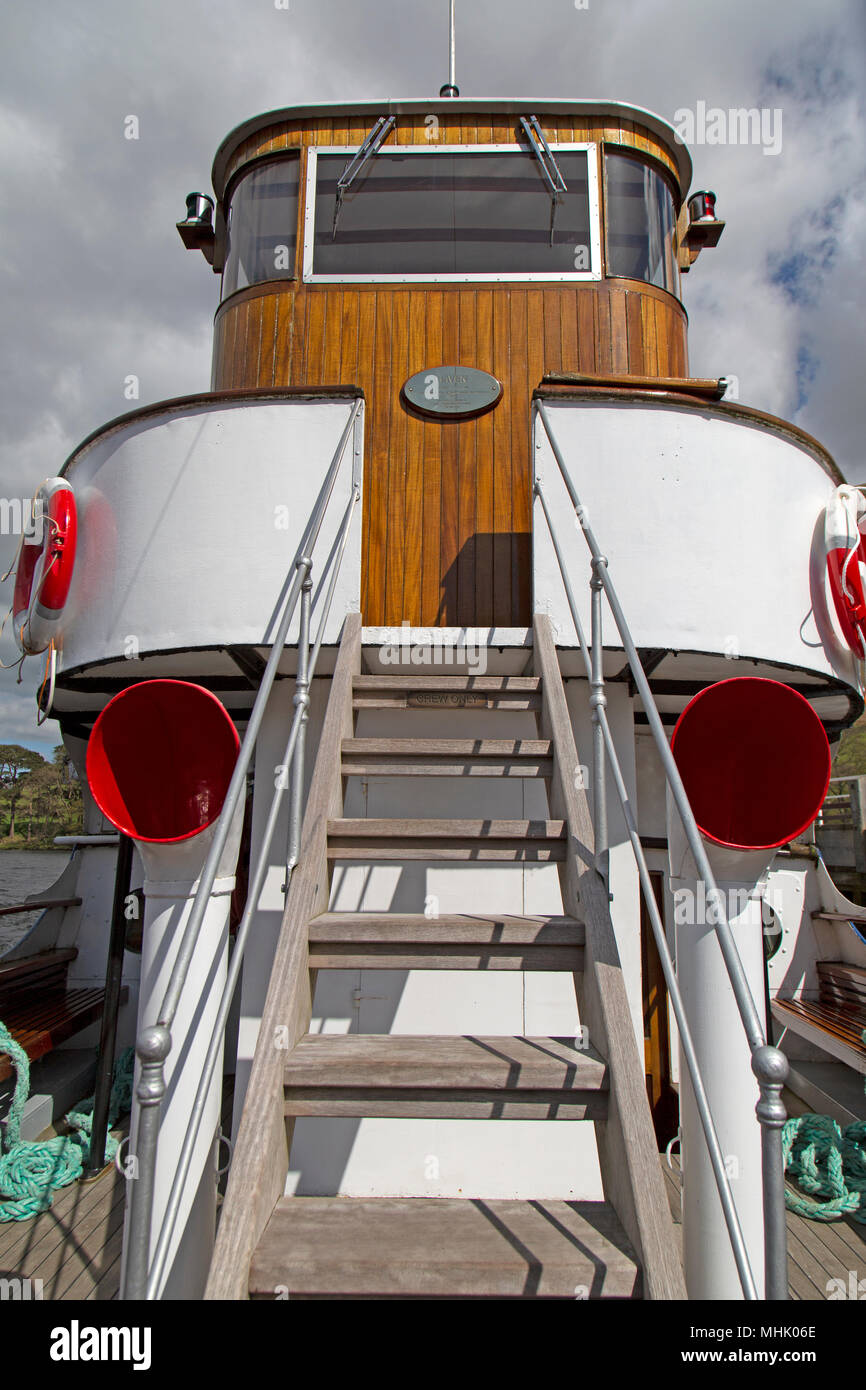 Details of the deck of the MV Raven, an Ullswater steamer in the Lake ...