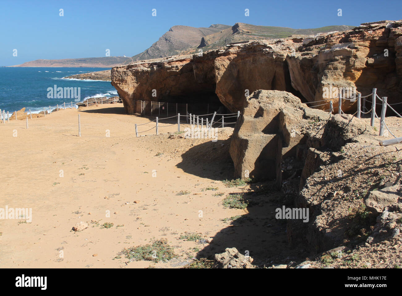 The quarries at El Haouaria, Tunisia. Dating from Punic times, they ...
