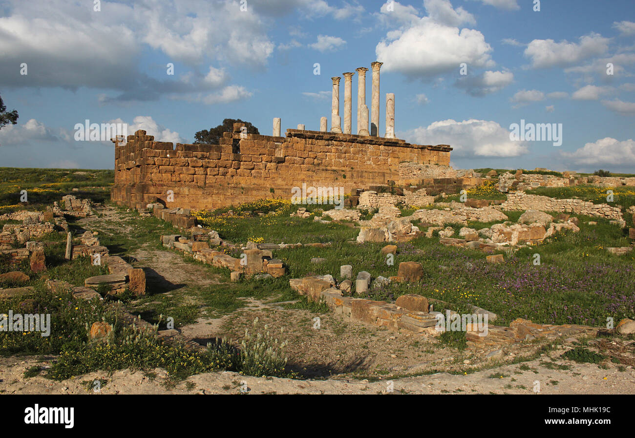 The Capitolium and surroundings at the Roman site of Thuburbo Majus in ...