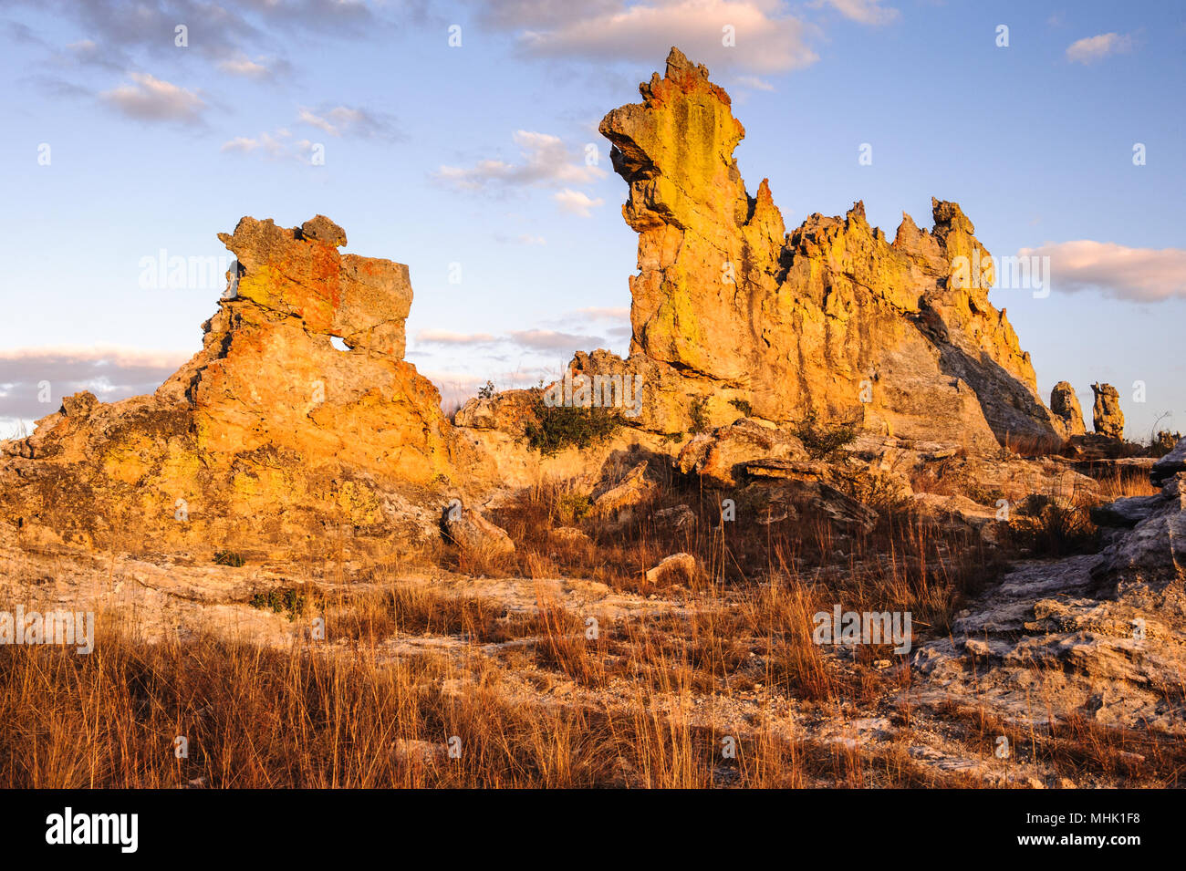 Wierd rock on the sunset in Madagascar Stock Photo - Alamy