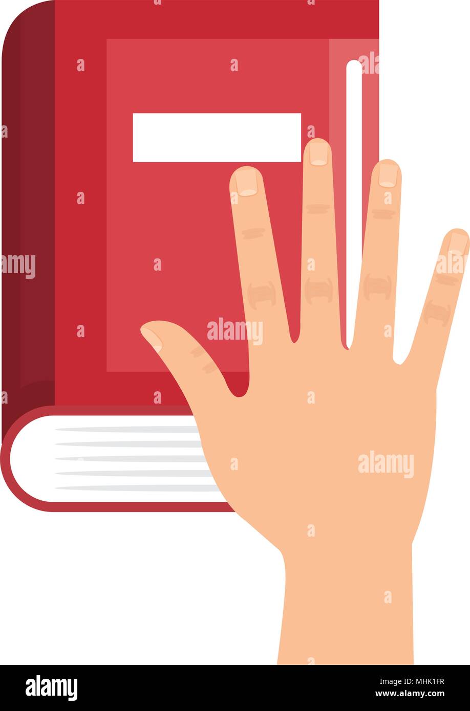 hand with book school Stock Vector Image & Art - Alamy