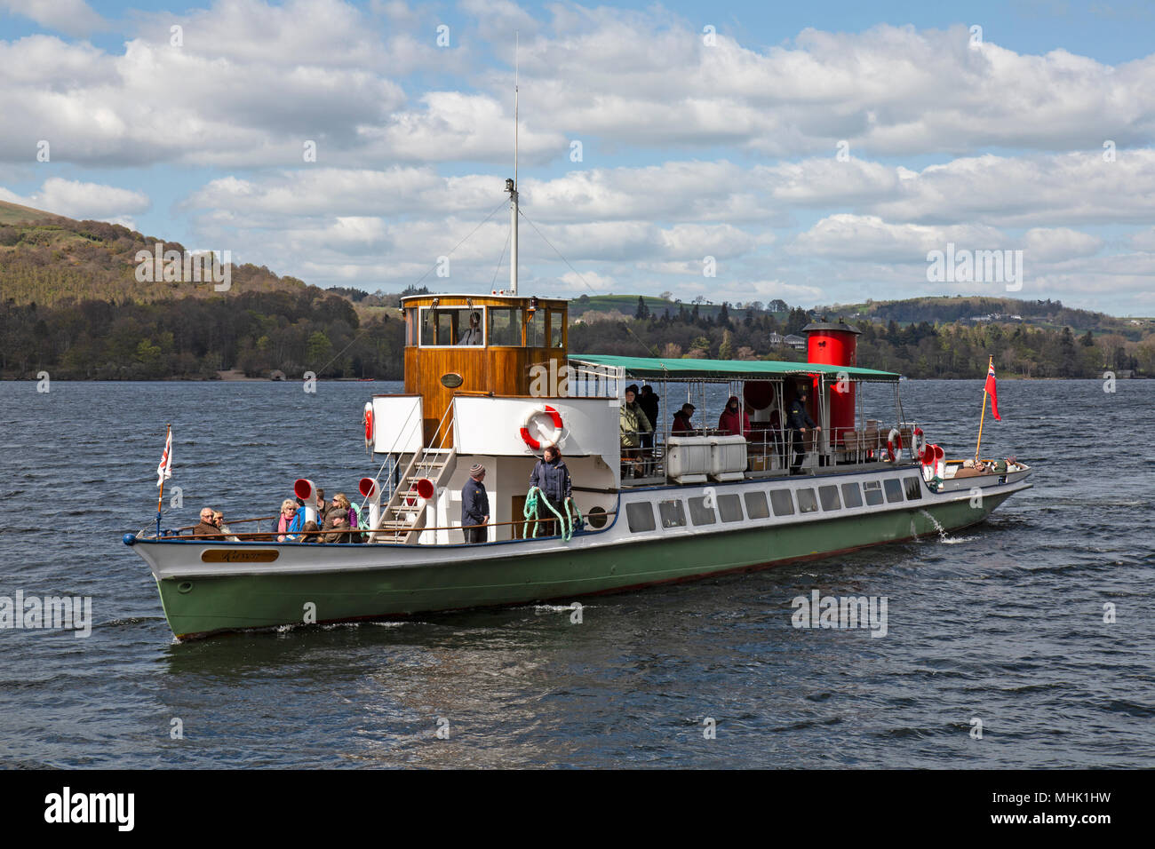The MV Raven, an Ullswater Steamer in the Lake District National park ...