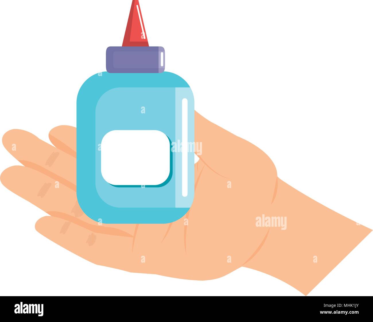 Hand using glue Stock Vector Images - Alamy