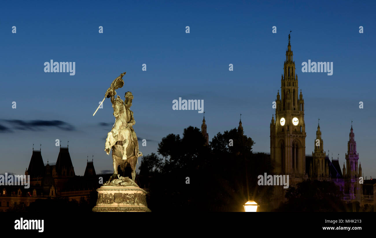 Statue of Archduke Charles of Austria on the Heldenplatz and the ...