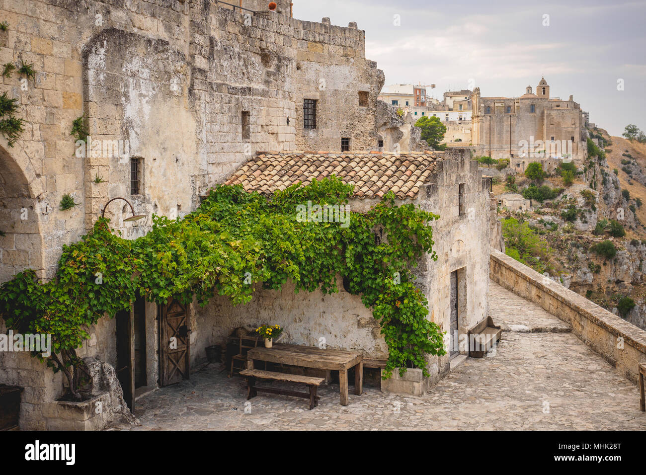Matera (Italy), September 2017. Restored ancient cave house used as a ...