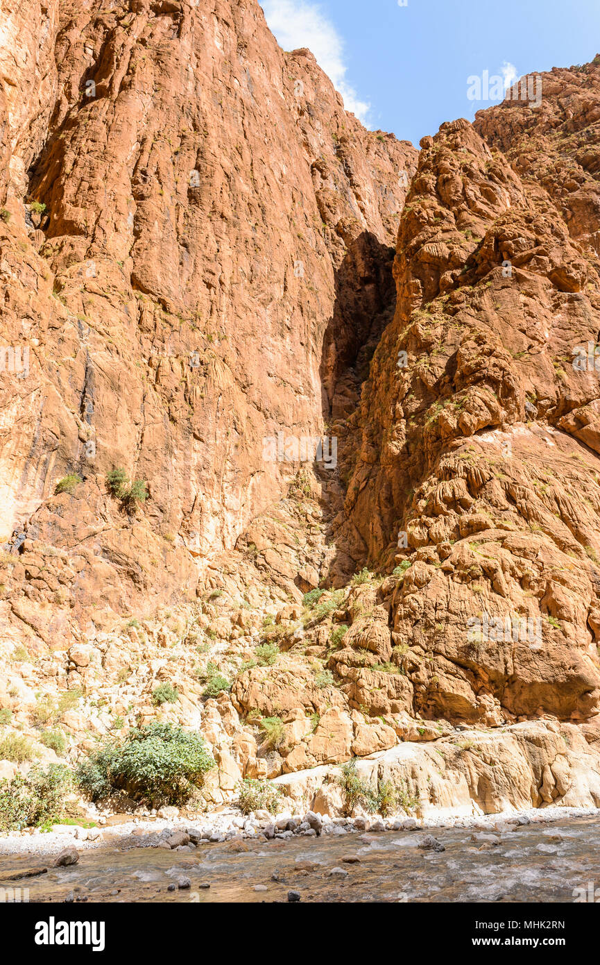 Todgha Gorge, a canyon in the High Atlas Mountains in Morocco, near the ...