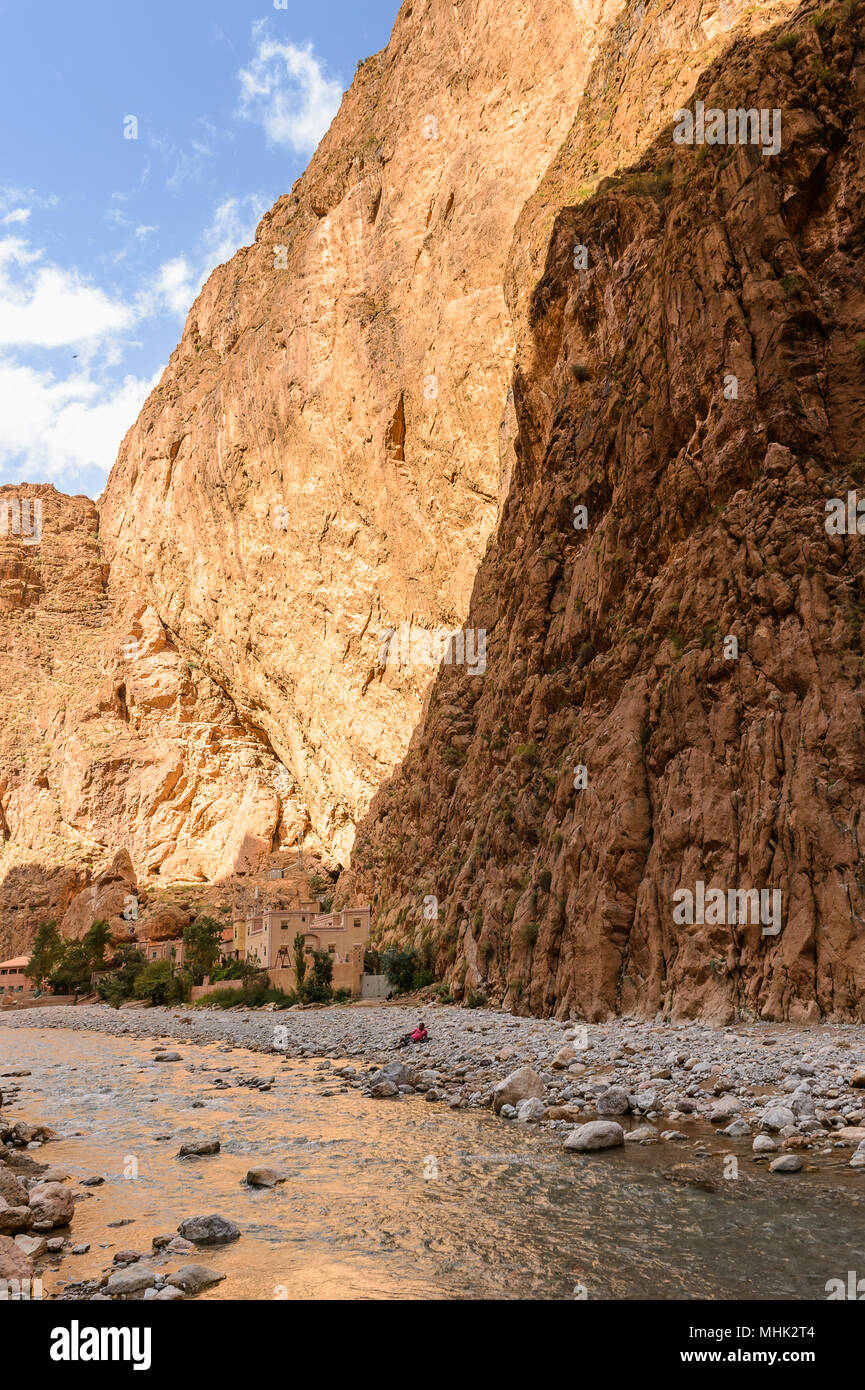Todgha Gorge, a canyon in the High Atlas Mountains in Morocco, near the ...