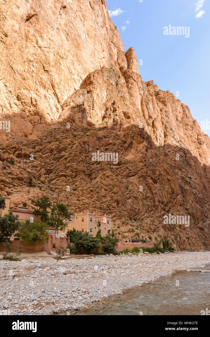 Todgha Gorge, a canyon in the High Atlas Mountains in Morocco, near the ...