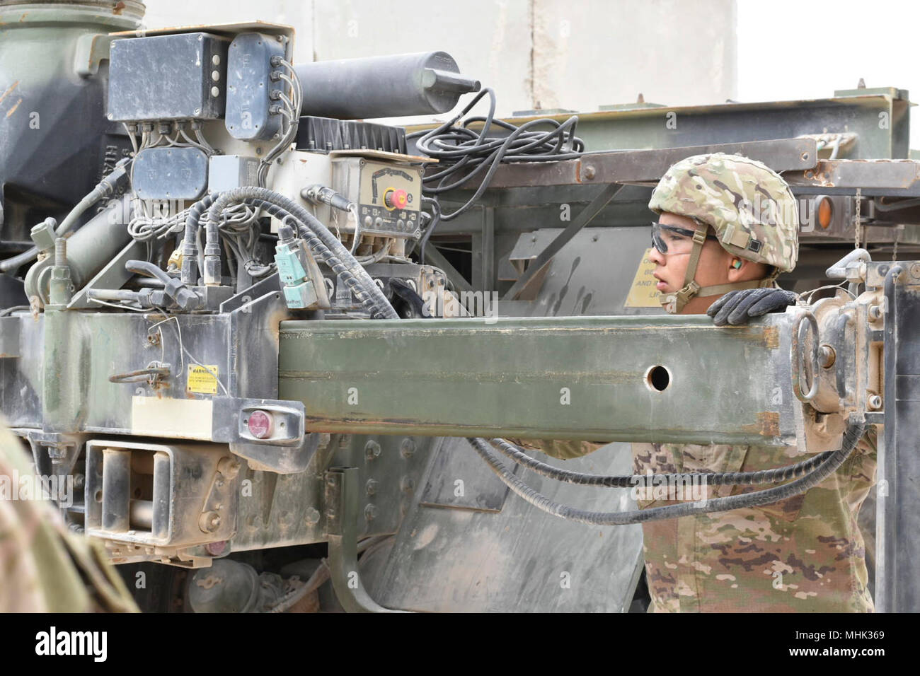 Al UDEID AIR BASE, Qatar – Pfc. Miguel Aviles, Bravo Battery, 5th ...