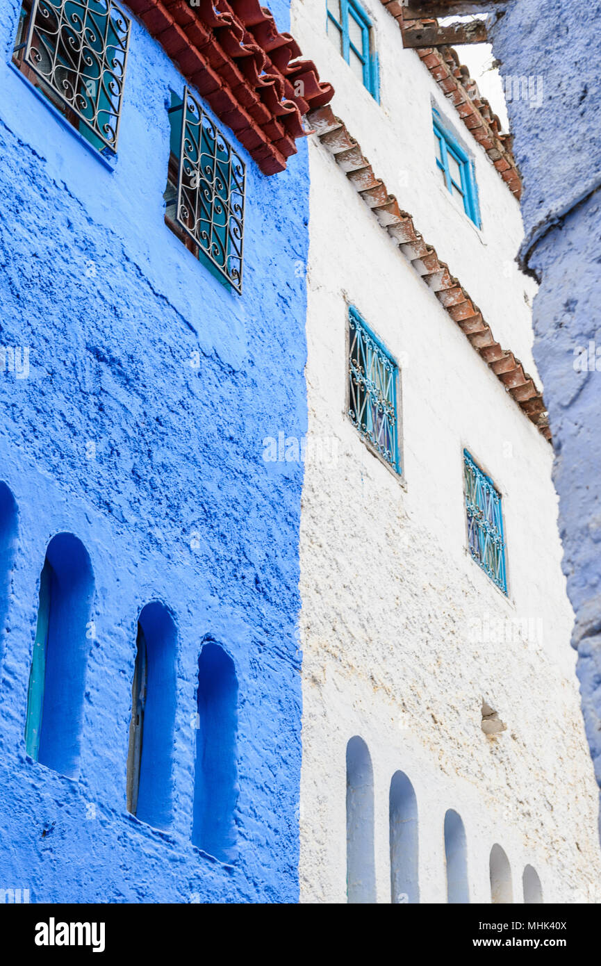 Blue walls street of Chefchaouen, Morocco Stock Photo - Alamy