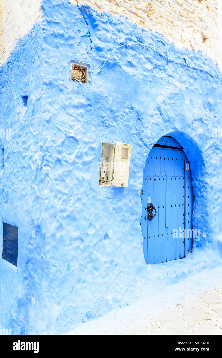 Blue walls street of Chefchaouen, Morocco Stock Photo - Alamy