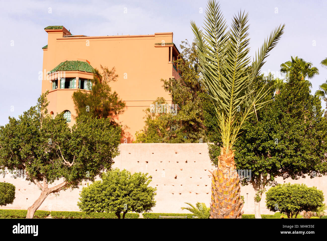 Architecture of Marrakesh, Morocco. It is the capital city of the mid ...