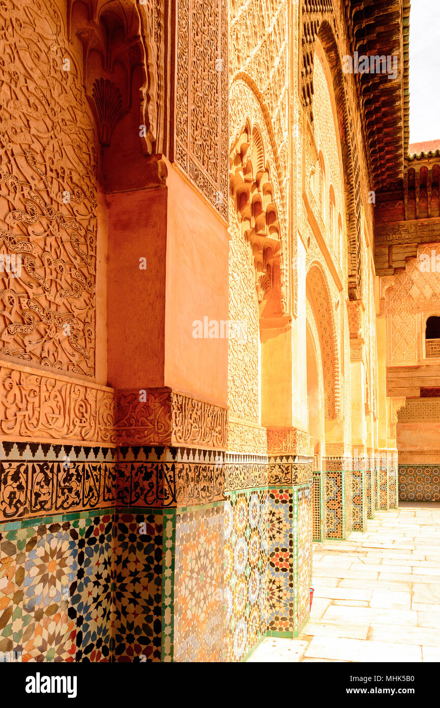Architecture of Marrakesh, Morocco. It is the capital city of the mid ...