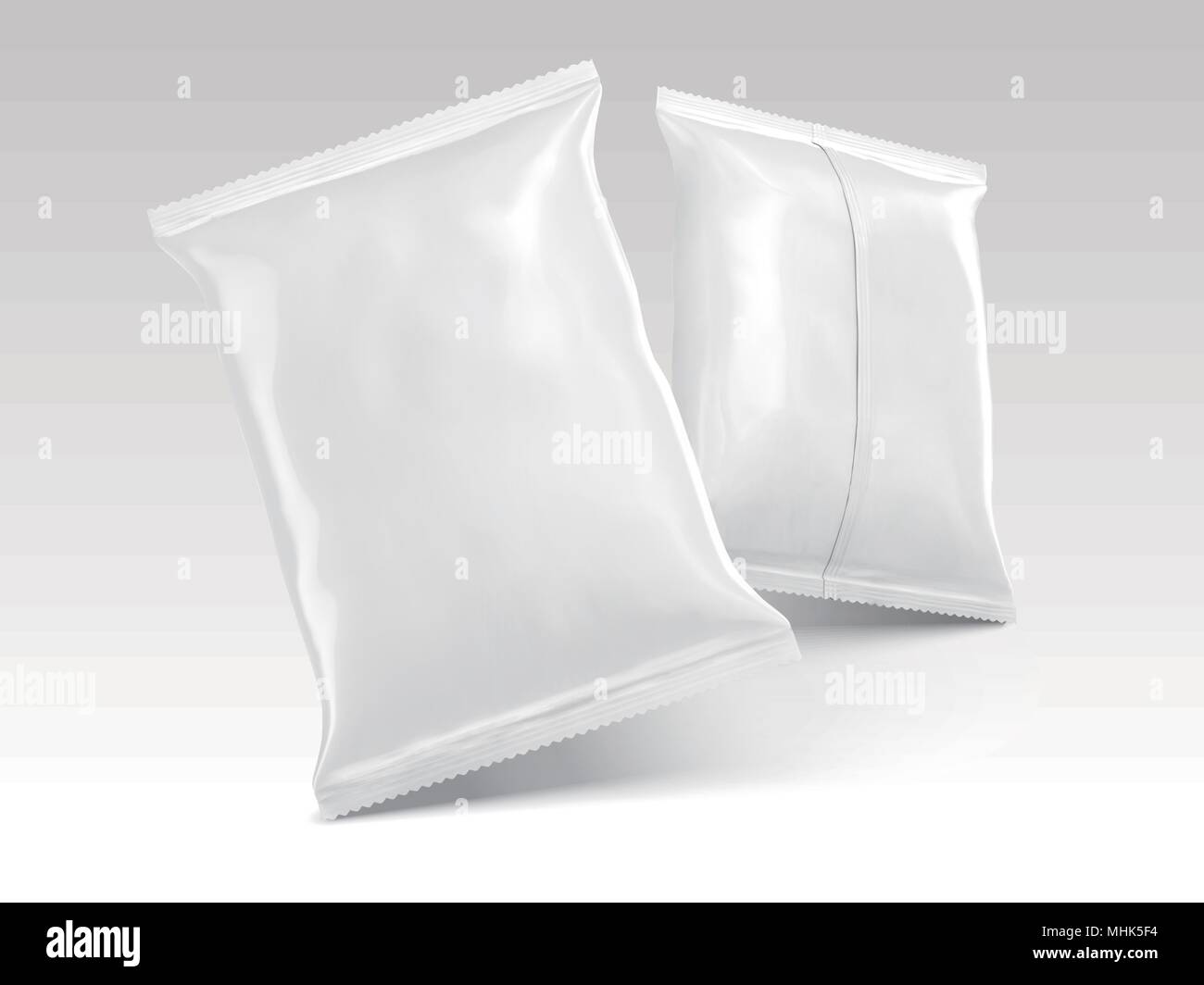 Blank chip packages design in 3d illustration isolated on white ...
