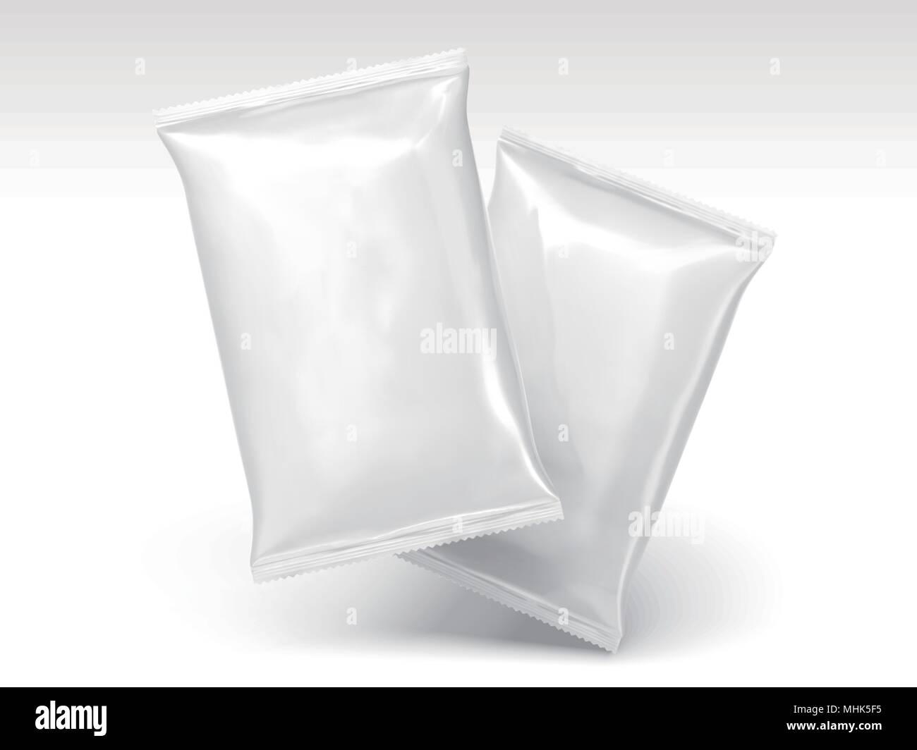 Blank chip packages design in 3d illustration isolated on white ...
