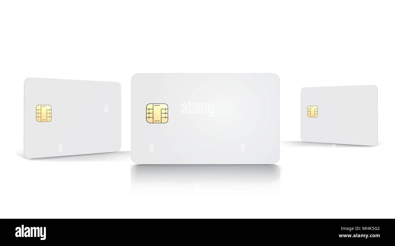 Blank chip cards set with copy space in 3d illustration Stock Vector ...