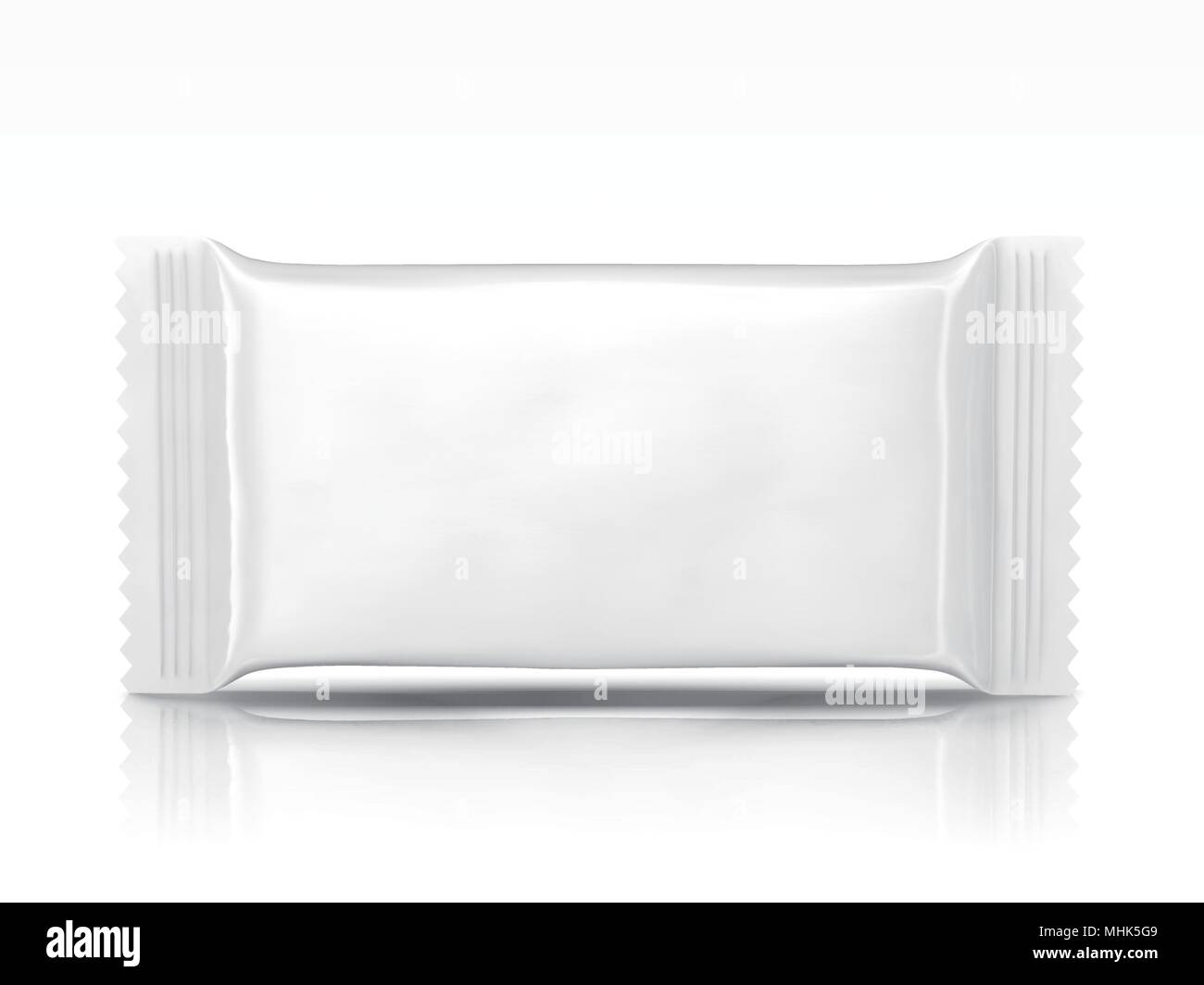 Blank snack package design in 3d illustration isolated on white ...