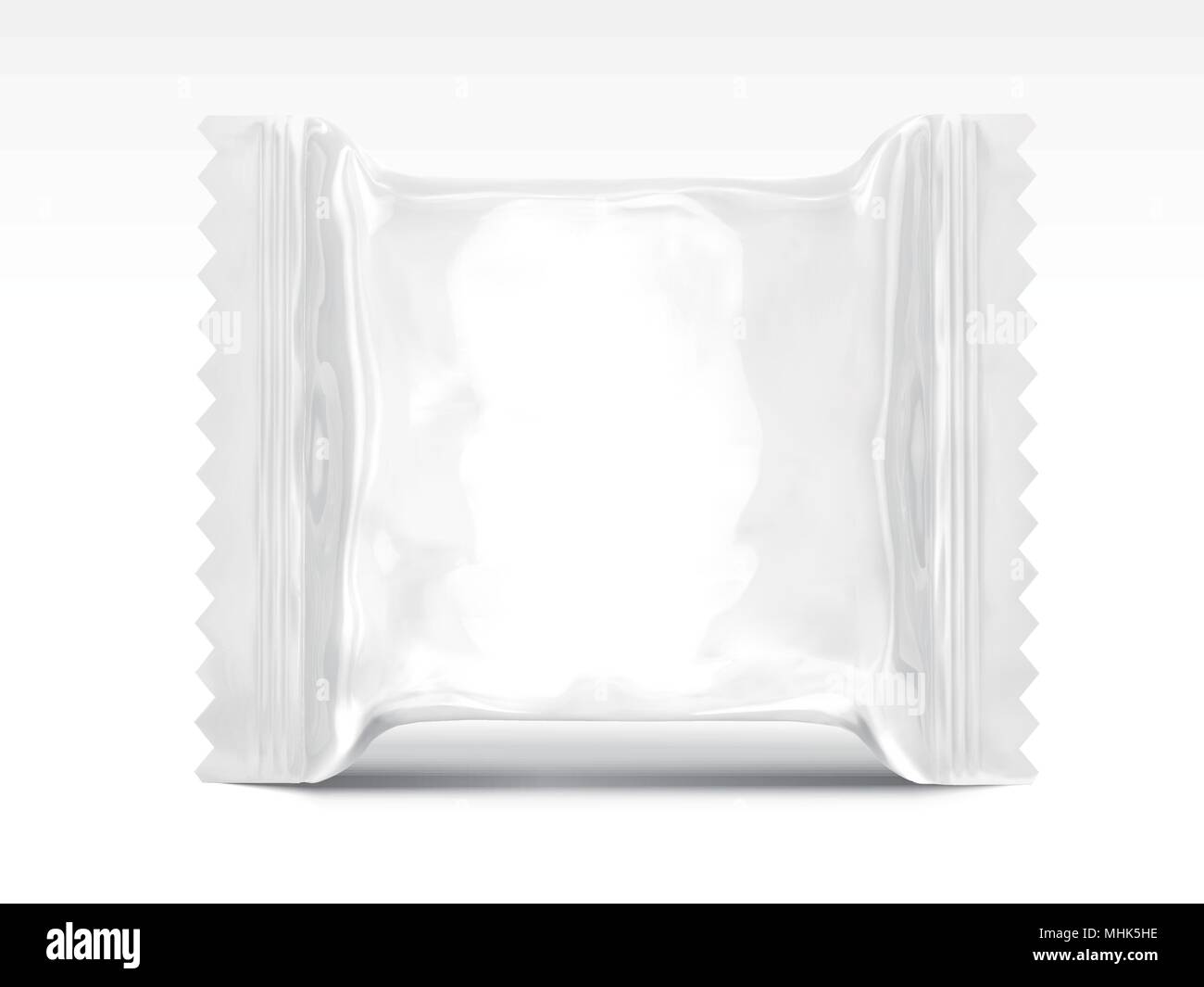 Blank snack package design in 3d illustration isolated on white ...