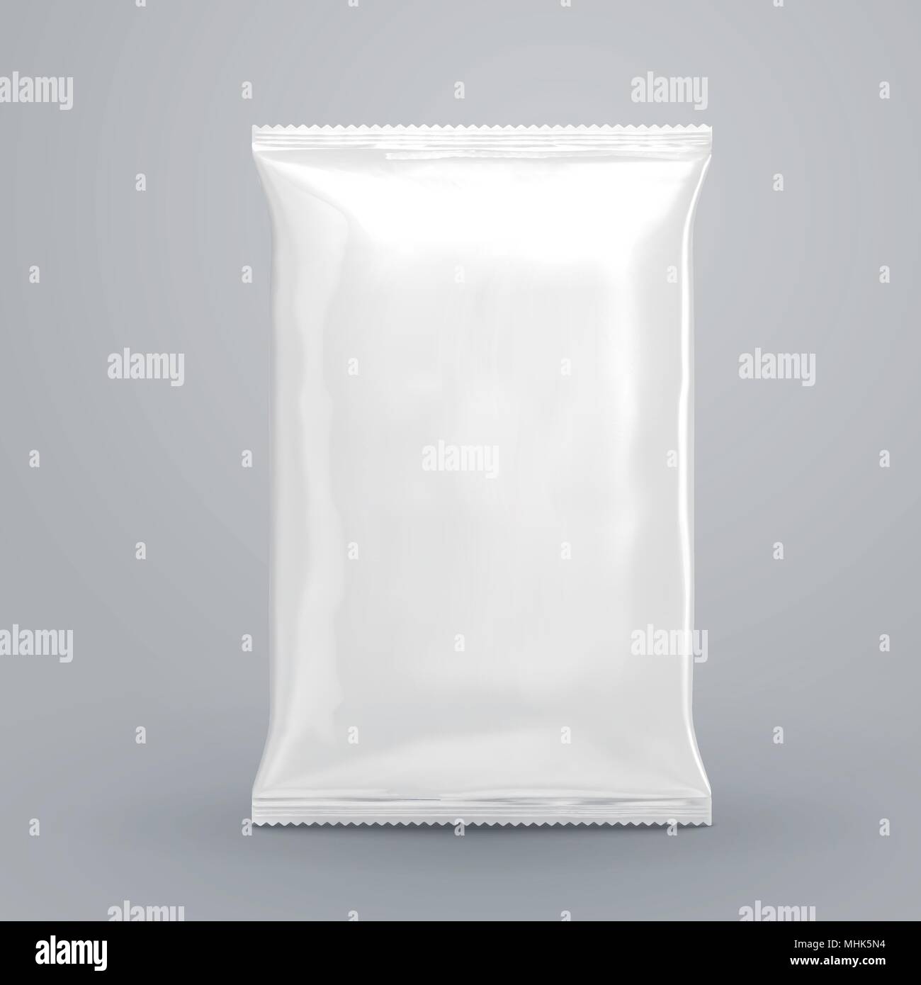 Blank chip package design in 3d illustration isolated on grey ...