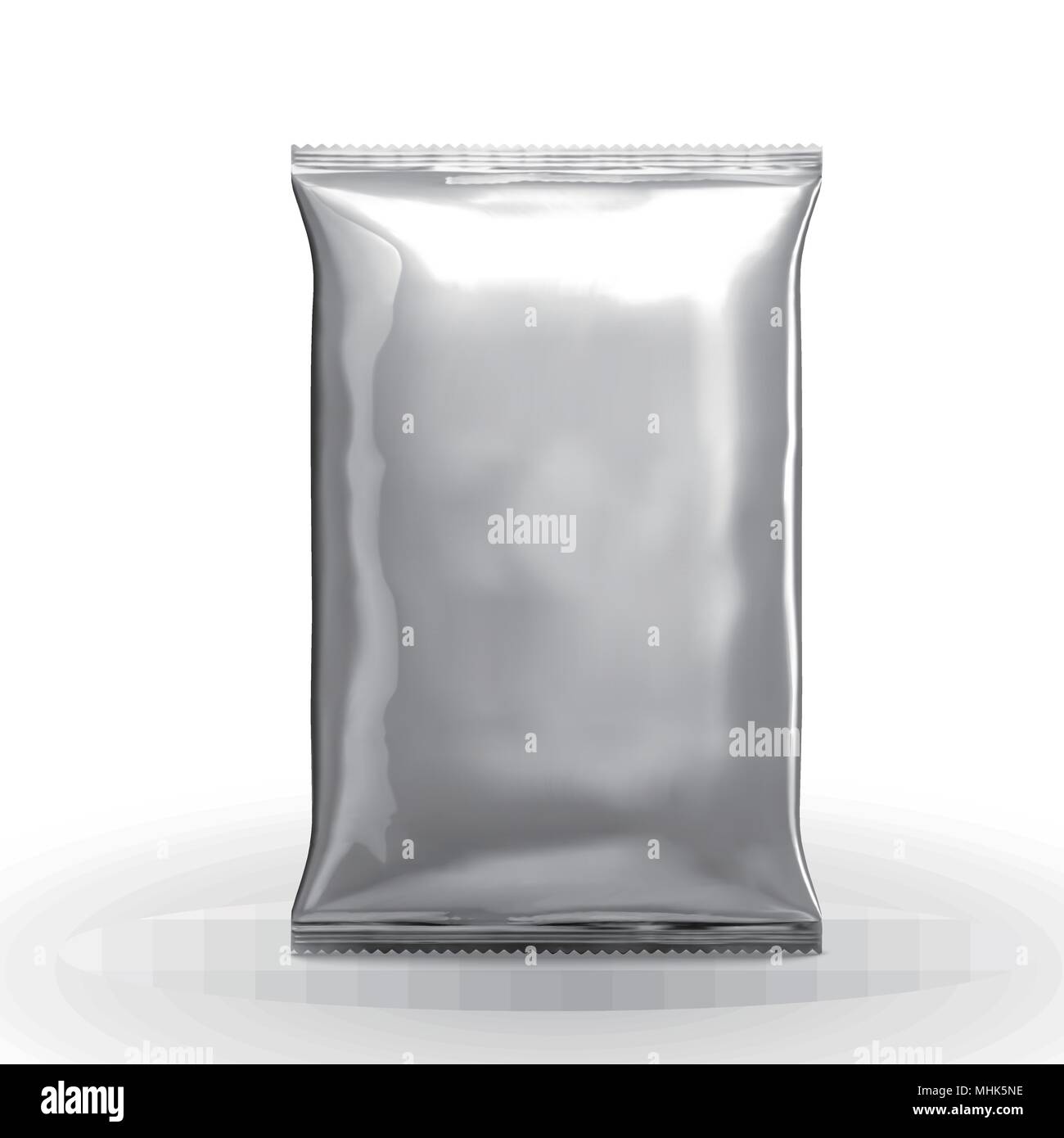 Blank silver chip package design in 3d illustration isolated on white ...