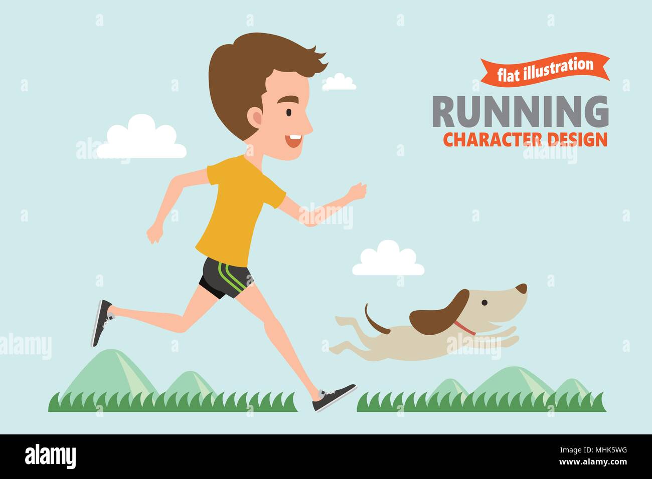 Sport man running in park Stock Vector Images - Alamy