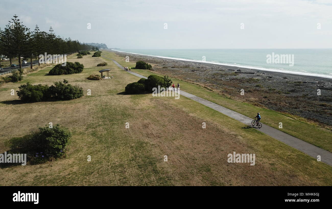 Marine Parade Cycling track in Napier Stock Photo - Alamy