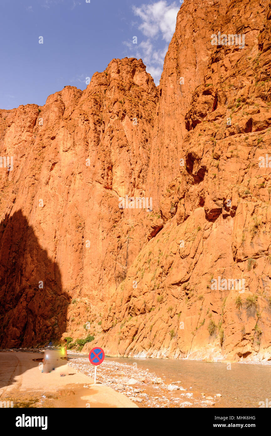 Todgha Gorge, a canyon in the High Atlas Mountains in Morocco, near the ...