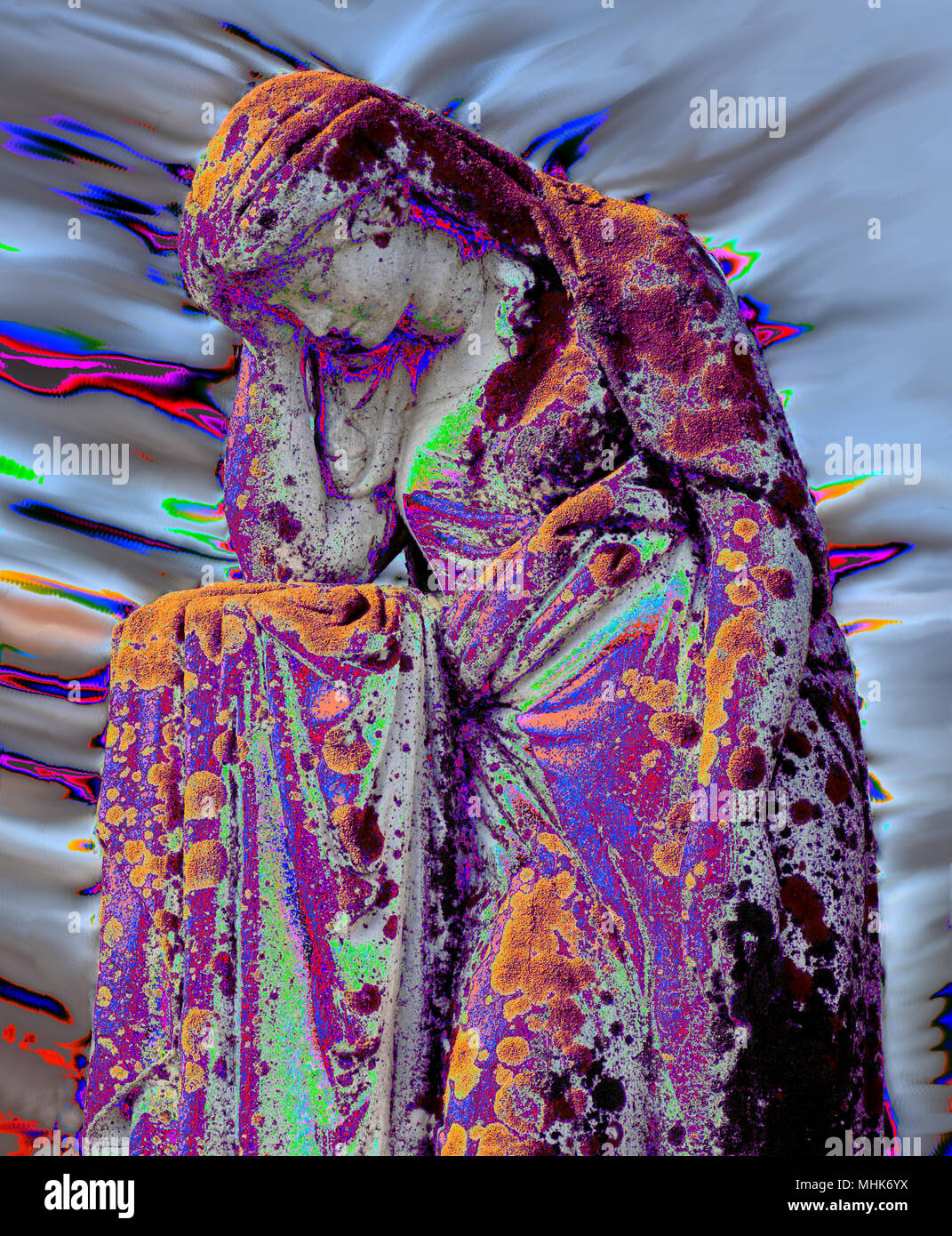 Holy Mary praying with an abstract baground Stock Photo - Alamy
