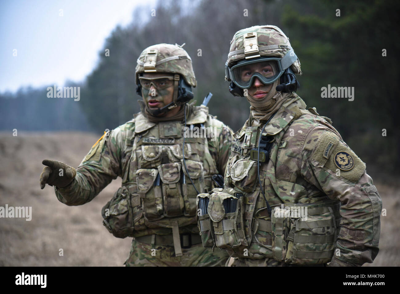 U.S. Army Sgt. Angel Hernandez (left) and 1Lt. Evan Harkins (right ...