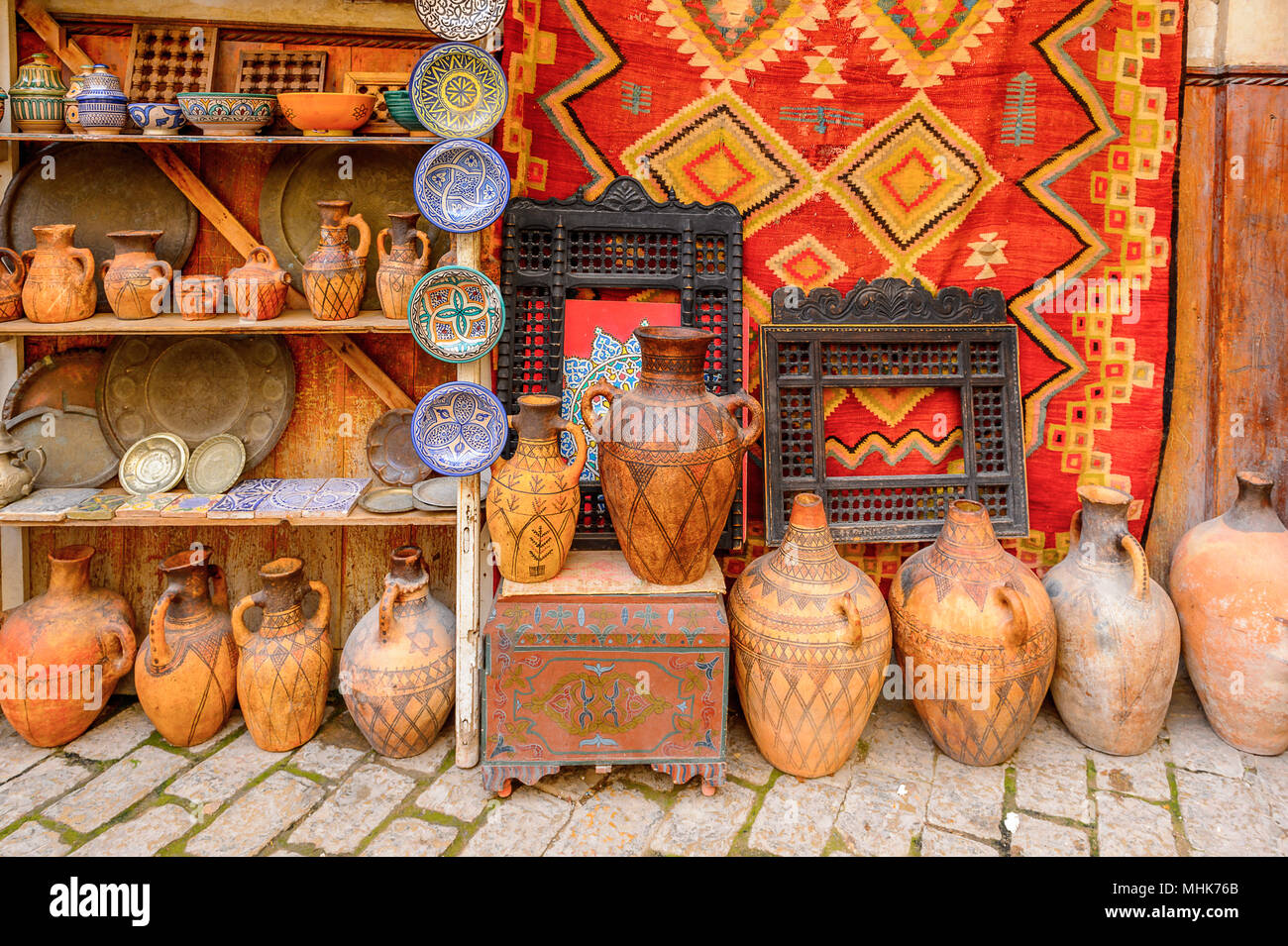 Market place of Fez, the second largest city of Morocco. Fez was the ...