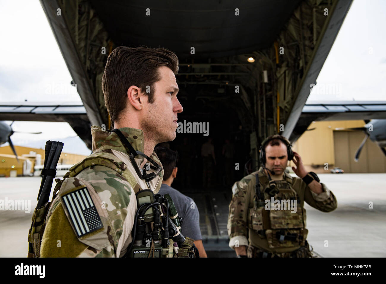 A U.S. Air Force combat rescue officer, assigned to the 83rd ...